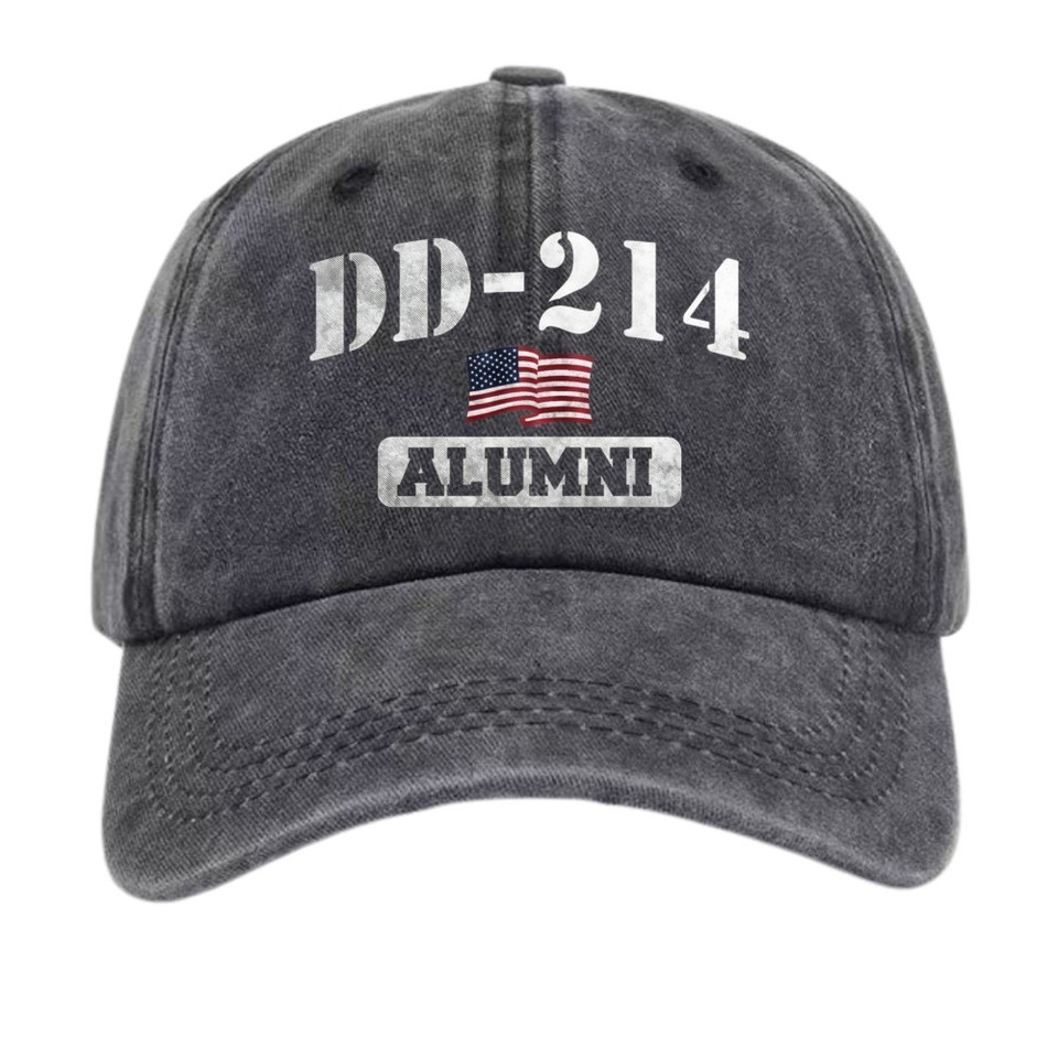 DD-214 Alumni USA Flag Graphic Baseball Cap Military Adjustable Unisex ...