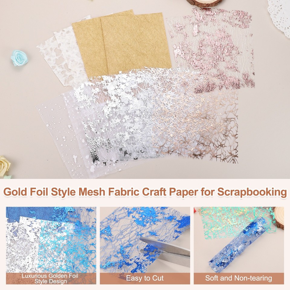 15 Sheets Scrapbook Textured Paper, Gold Foil Style, 3.9x5.5 Inch, Orange-Red | eBay