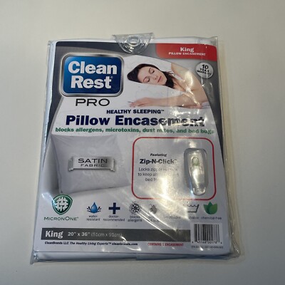 Clean Rest Pro Pillow Encasement King Size 20” X 36” Healthy Sleeping ...
