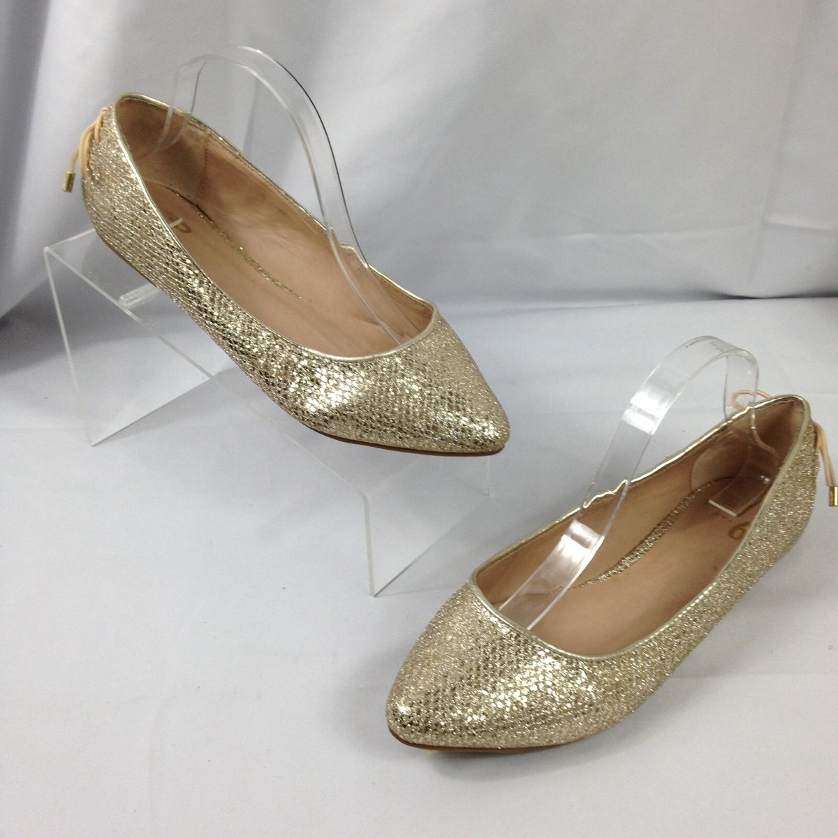 Gold Glitter Flat Shoes