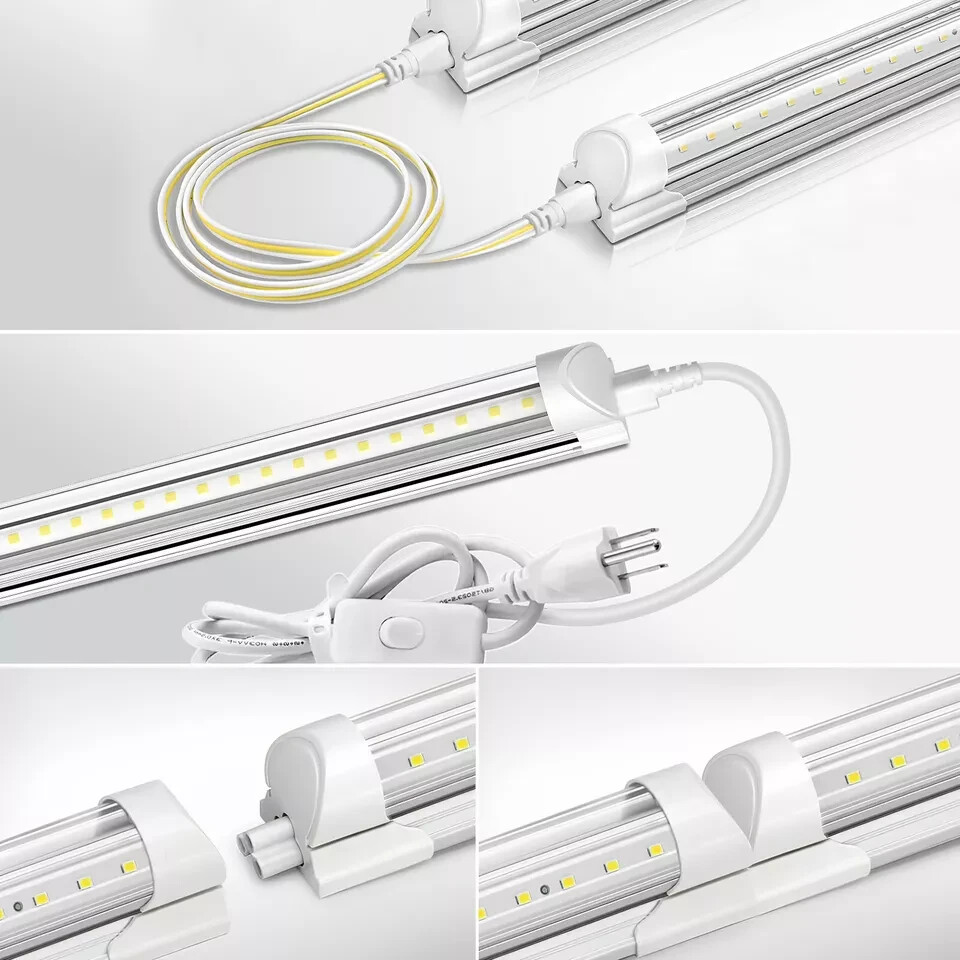 4FT LED Shop Light T8 Linkable Ceiling Tube Fixture 24W Daylight 6000K ...
