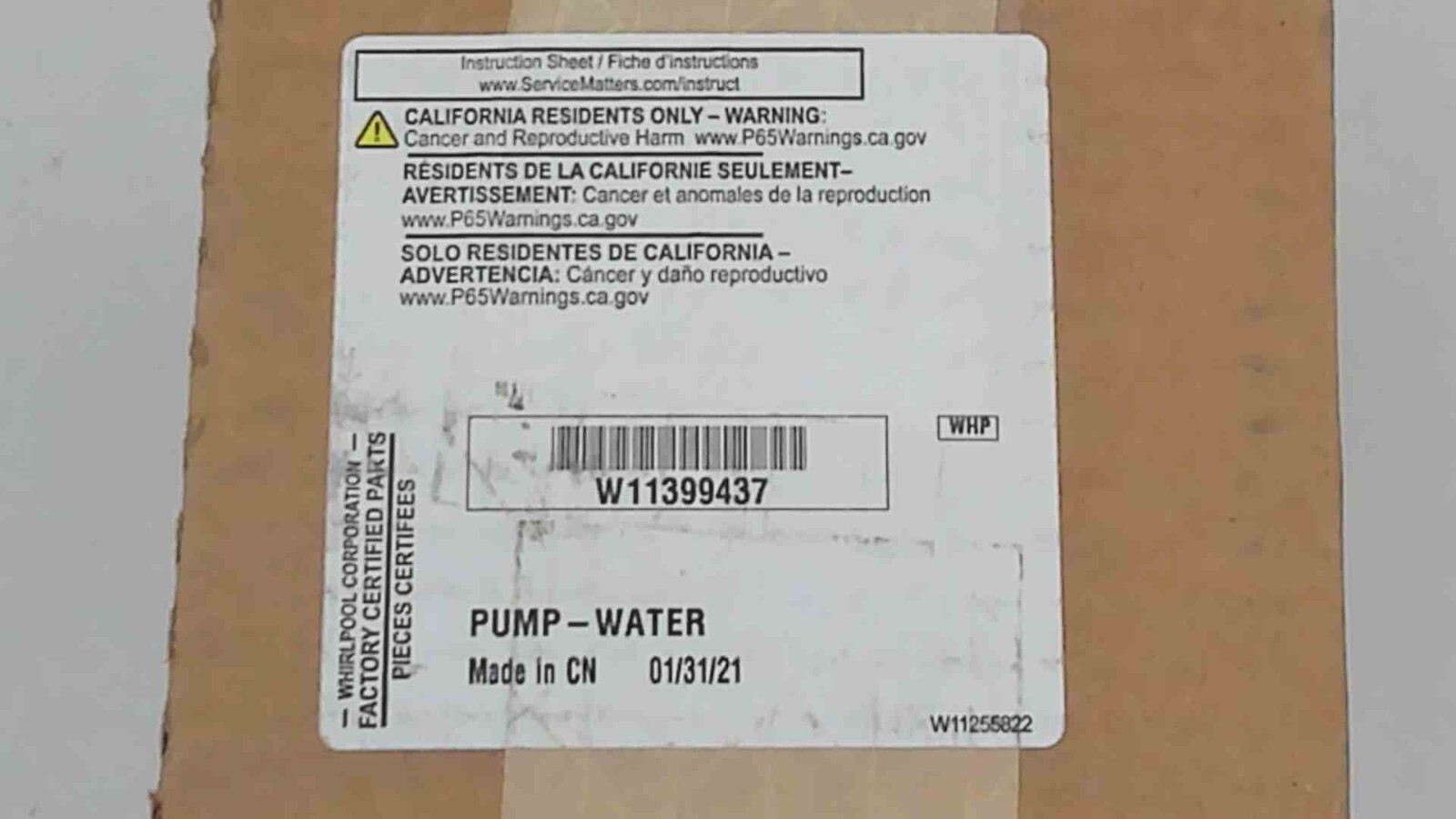 BRAND NEW OEM Whirlpool Washing Machine Drain Pump W11399437 | eBay