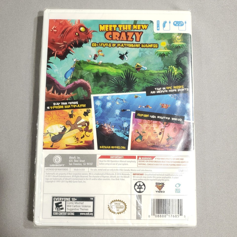 Rayman Origins (2011) - Nintendo Wii Ubisoft- Brand New Sealed ...