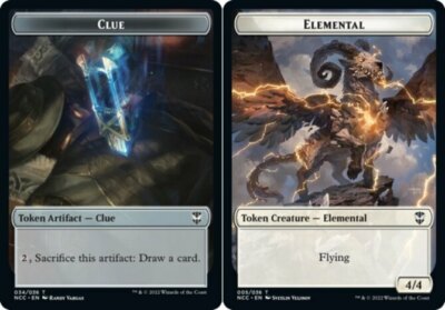 Clue // Elemental (005) Double-sided Token x1 - Commander: Streets of ...