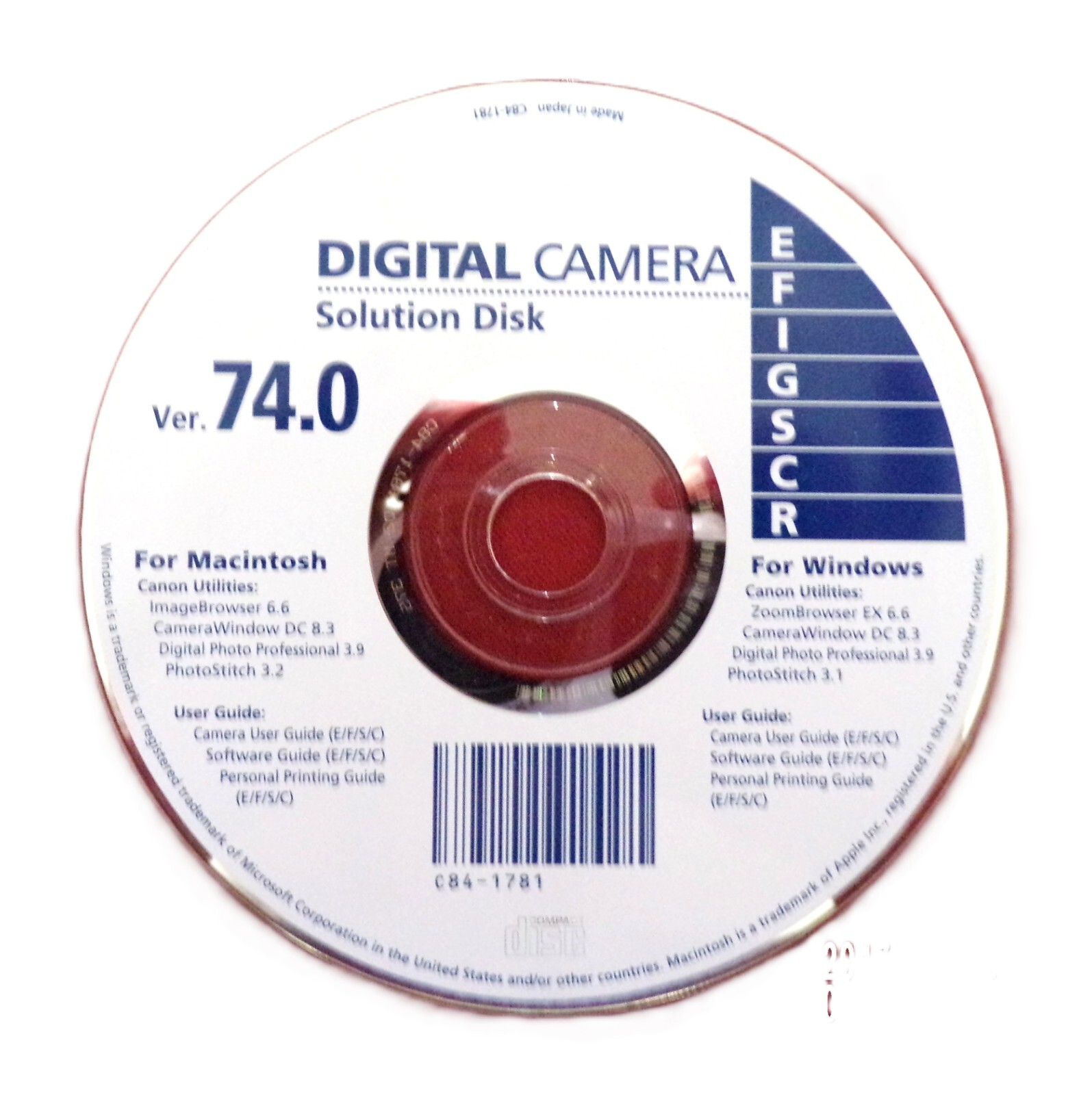 CD, Canon Digital Camera Solution Disk, Ver. 74.0 | eBay