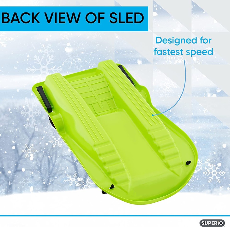 Superio Downhill Snow Sled with Brake Handles for Kids and Adults, 35 ...