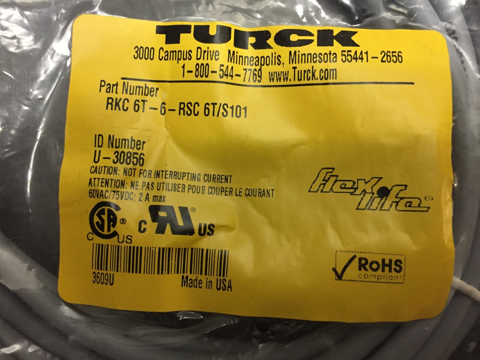 Turck RKC 6T-6-RSC 6T/S101, U-30856, M12 eurofast Cordset | eBay