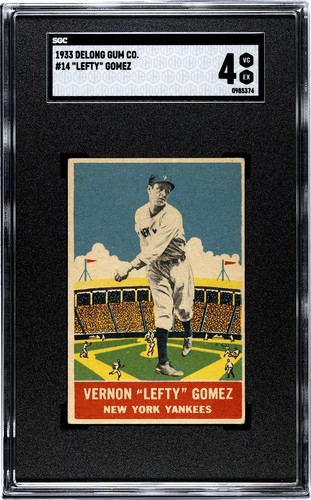1933 Delong #14 Lefty Gomez New York Yankees - SGC 4 VG-EX Awesome Card ...