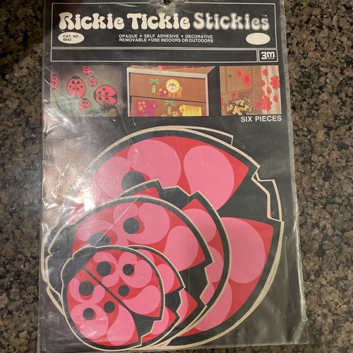 Rickie Tickie Stickies Pink Ladybug Hippie Stickers 1970 - NEVER OPENED ...