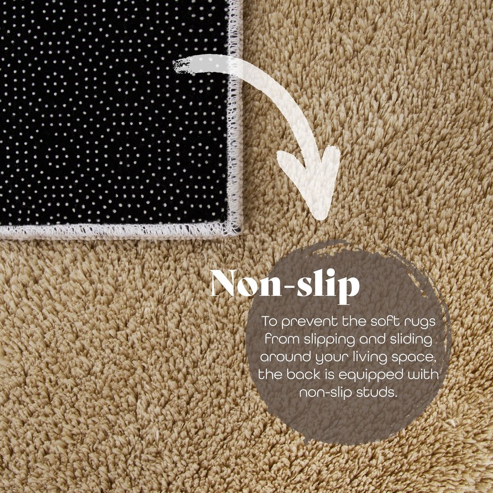 Large Rug Short Pile Monochrome Modern Design Washable | eBay UK