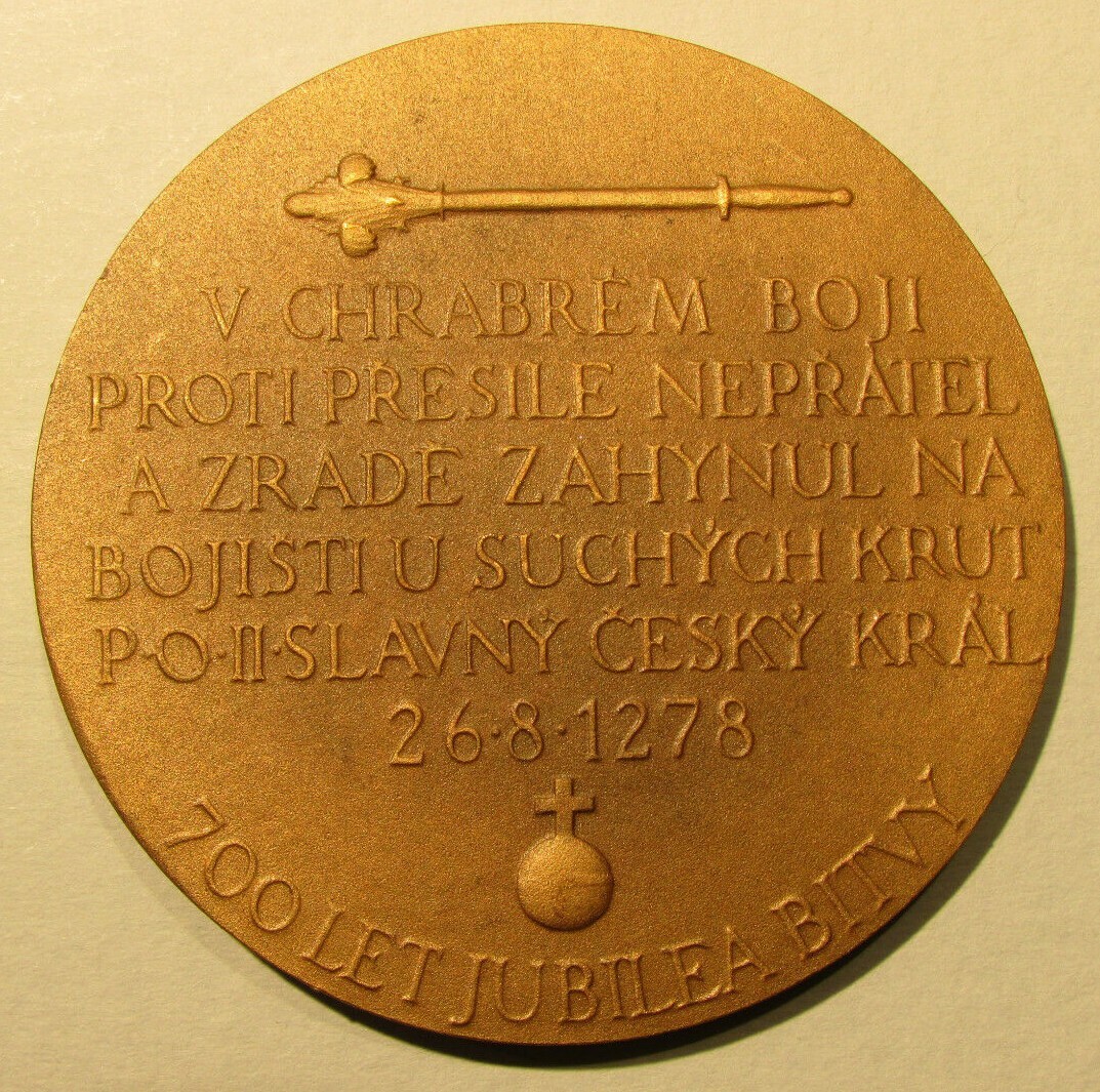 Bronze Medal Premysl Otakar II King of Bohemia Premyslid 60mm Moravia ...