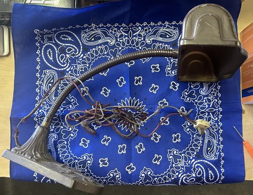 Untested ALADDIN Goose Neck Industrial Art Deco Lamp Urn Foot | eBay