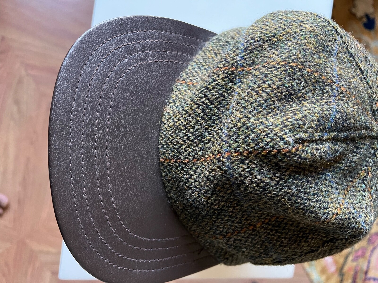 HARRIS TWEED HERRINGBONE 5 PANEL CAP vintage Excellen… - Gem