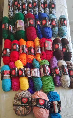 Red Heart Yarn Destash Lot Acrylic Yarn 21 Mixed Colors Various Skein ...