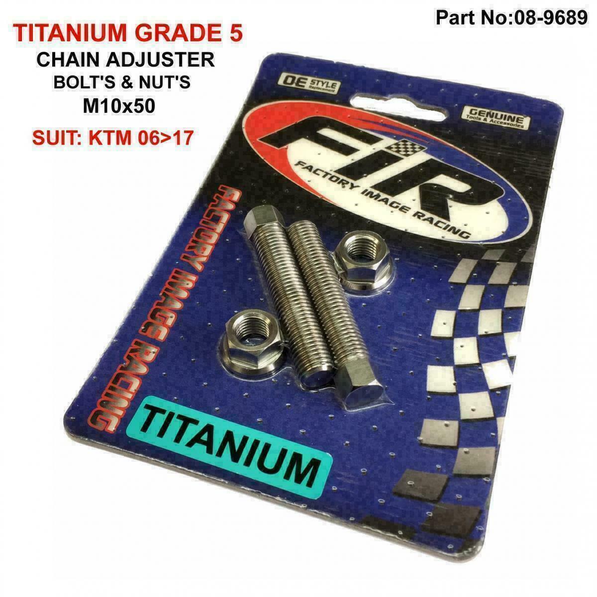 TITANIUM REAR CHAIN ADJUSTER BOLT & NUT SET KTM SX125 SX150 SX250 2006 ...