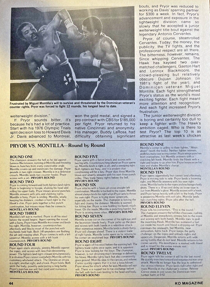 1982 Boxer Aaron Pryor The Hawk | eBay