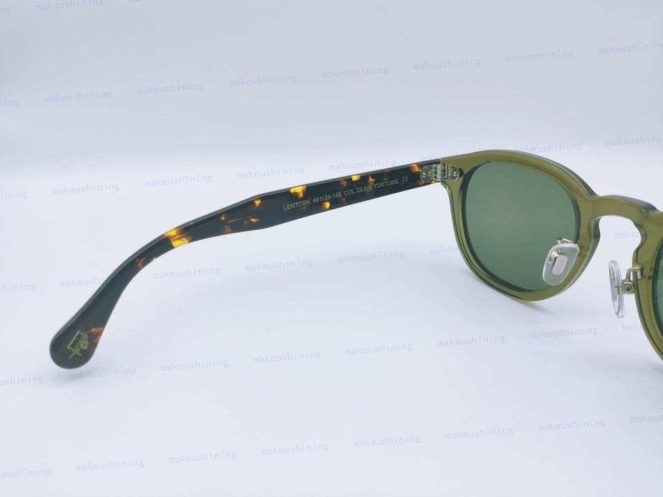 MOSCOT LEMTOSH OLIVE TORTOISE Frame Green Lenses Sun Glasses W/ METAL ...