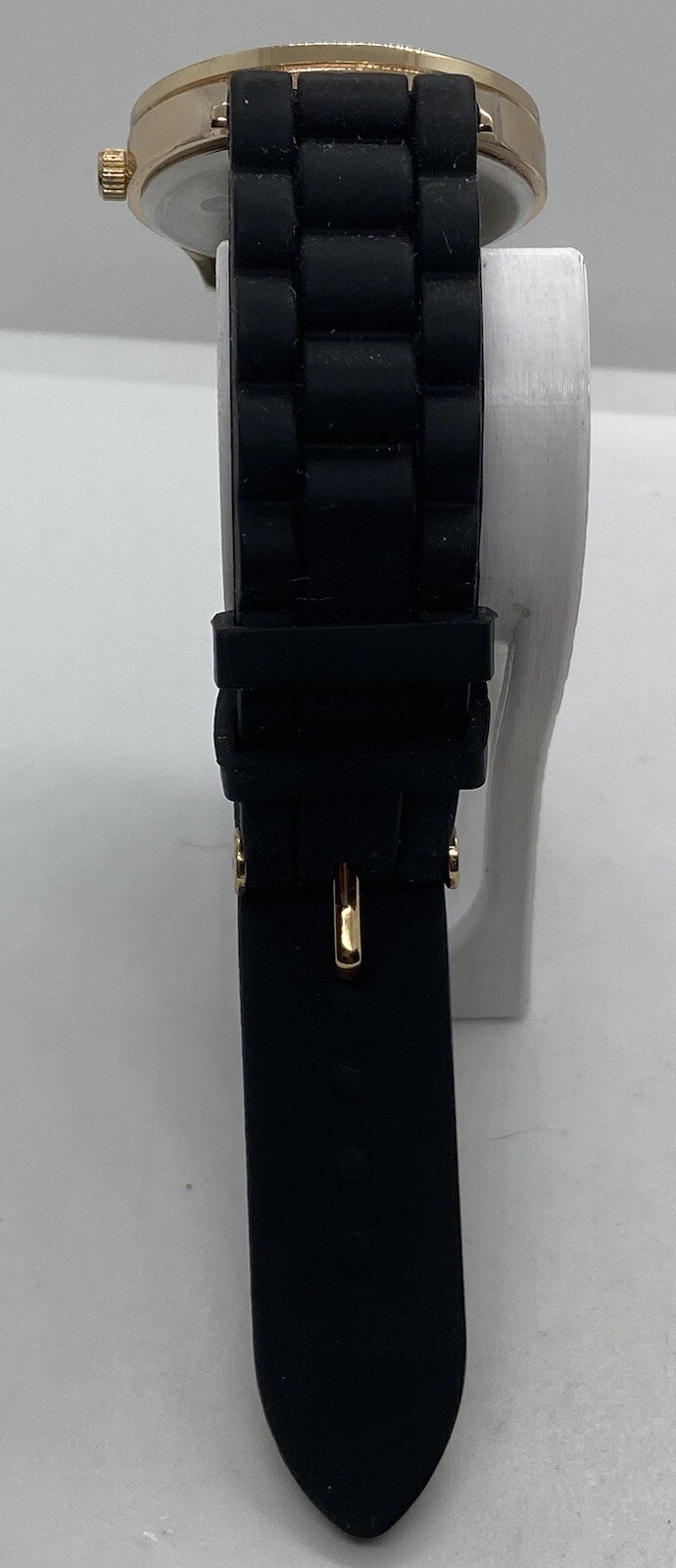 NEW DARICE Ladies Watch Iced White Faux Chronograph Gold Case Fits To 8 ...