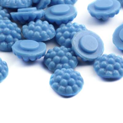 Lot (24) Vintage Czech blue bumpy flower round glass cabochons 10mm | eBay