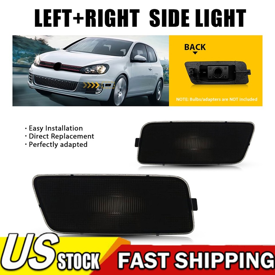 For 10-14 VW Volkswagen MK6 Golf/GTI Front Side Marker Light Smoked ...
