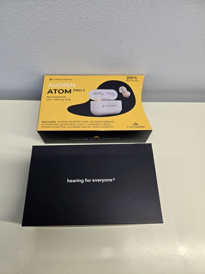 Audien Atom Pro 2 Wireless Rechargeable OTC Hearing Aid, Premium ...