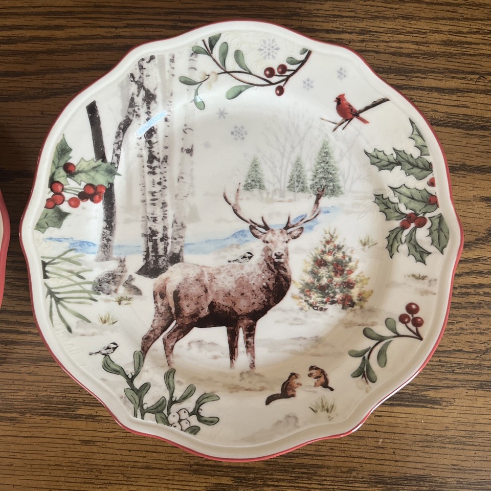 Better Homes and Gardens Winter Forest Salad Buck Plates Set Of 2 ...