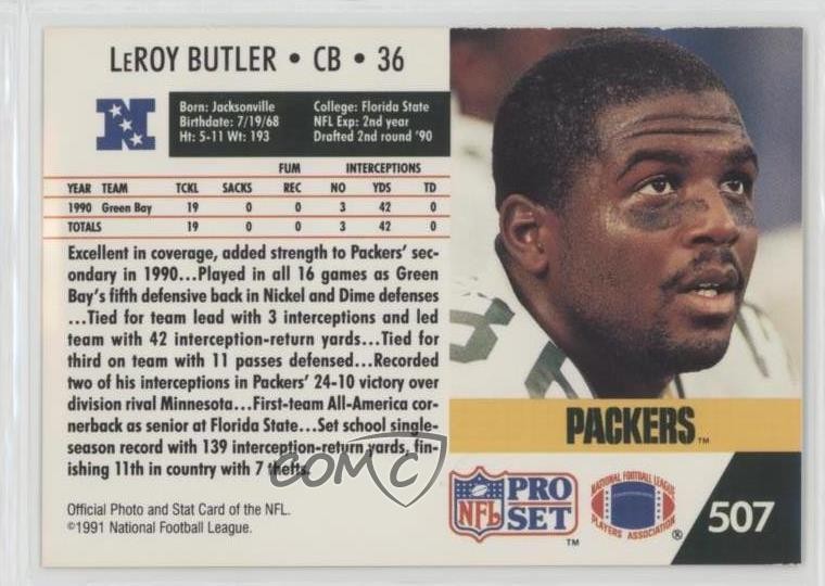 1991 Pro Set LeRoy Butler #507 HOF | eBay