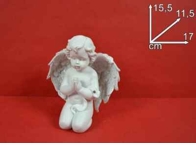 Statua Ornamentale Decorativa Angelo Che Prega In Ceramica Bianco ...