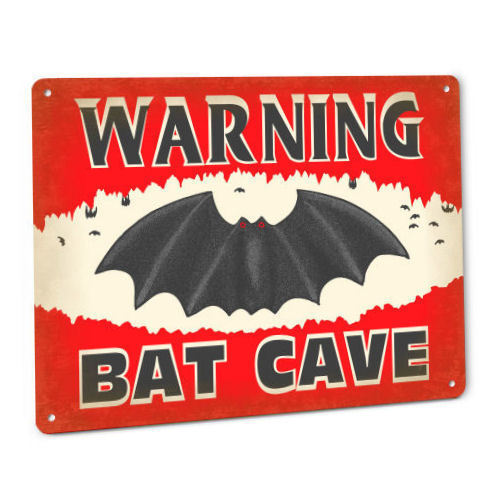 Warning Bat Cave Sign Man Cave Bedroom Decor Boys Girls Decoration Gift ...