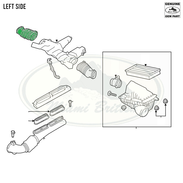 Land Rover Air Inlet Hose Left Discovery 5 Range Sport LR036445 OEM for ...