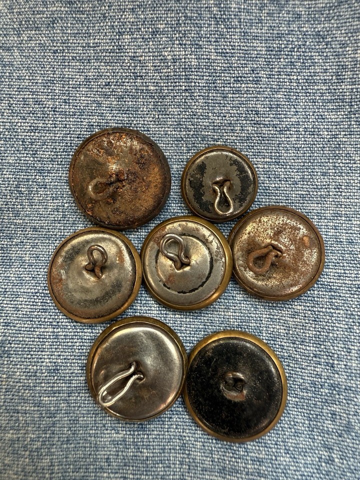 7 OVERALL BUTTONS Wobble Shank ~ UNION MADE, GEM CITY,KEYSTONE,HR ...