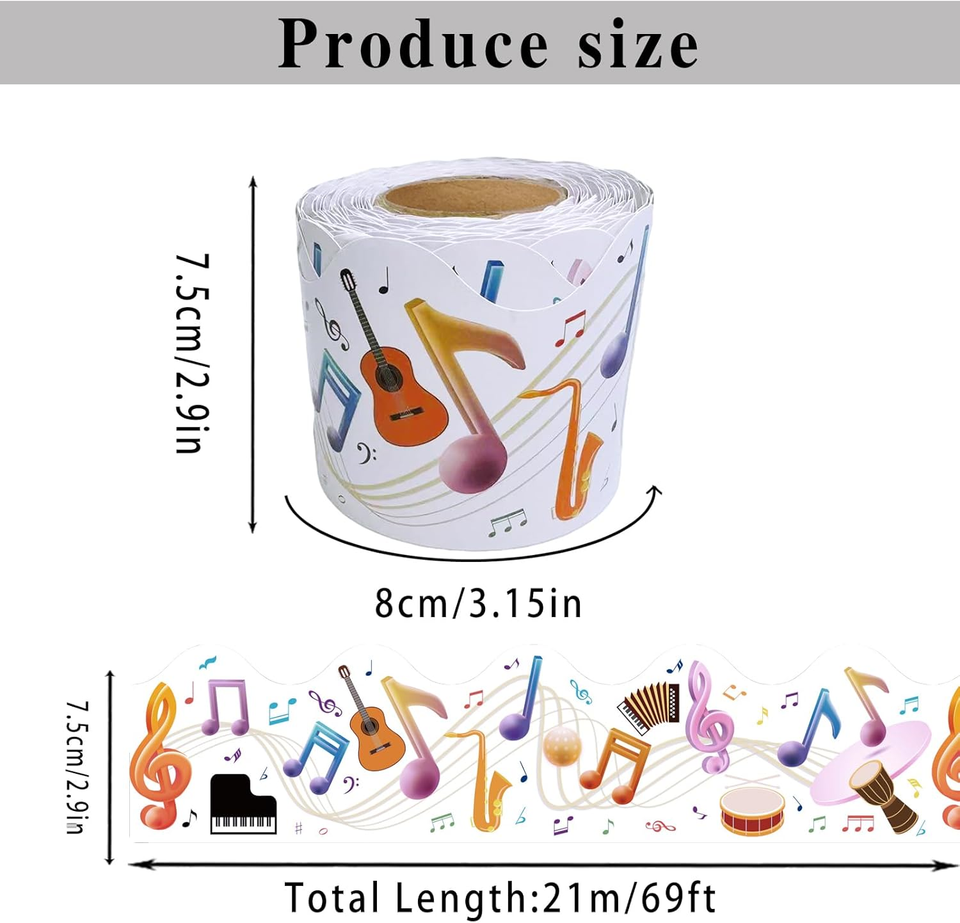 69 Feet Musical Instrument Billboard Borders Color Notes and Instrument ...