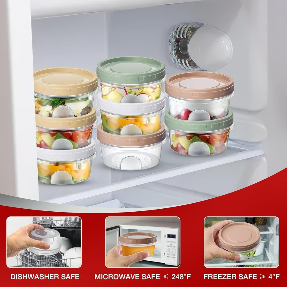 16X 300ML Plastic Storage Containers Clear Small Box with Lids Food ...