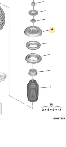 SUPPORTO AMMORTIZZATORE BARRATORSIONE ANTERIORE 308 ORIGINALE PEUGEOT ...