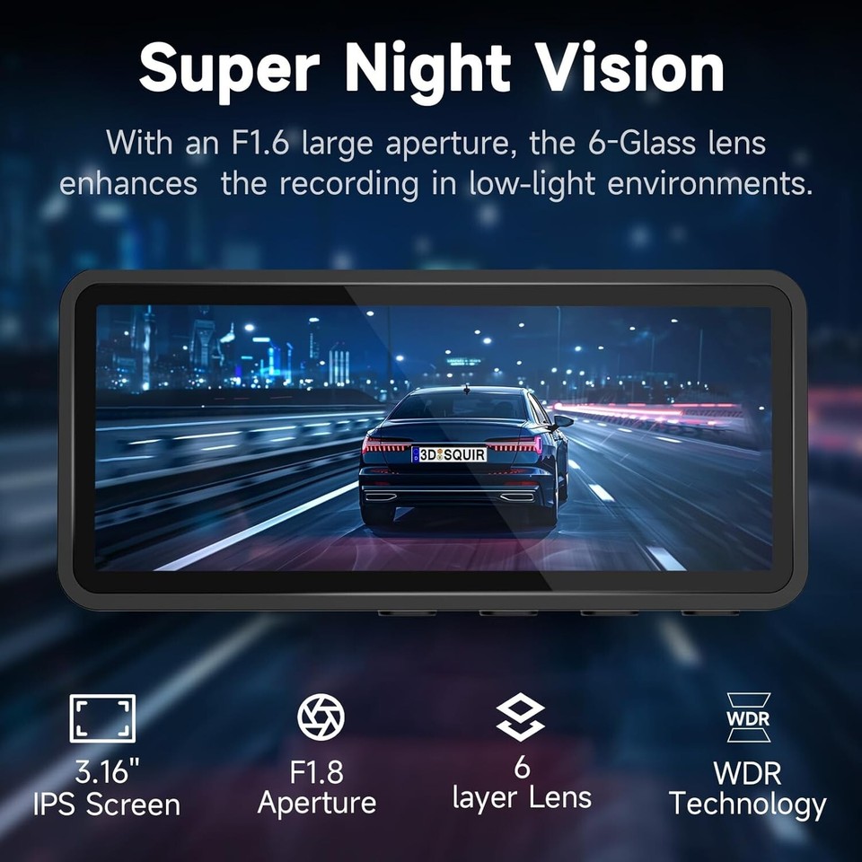 2025 S70 Dash Cam Front and Rear 2.5K+1080P Dual Dash Camera 3.16 ...