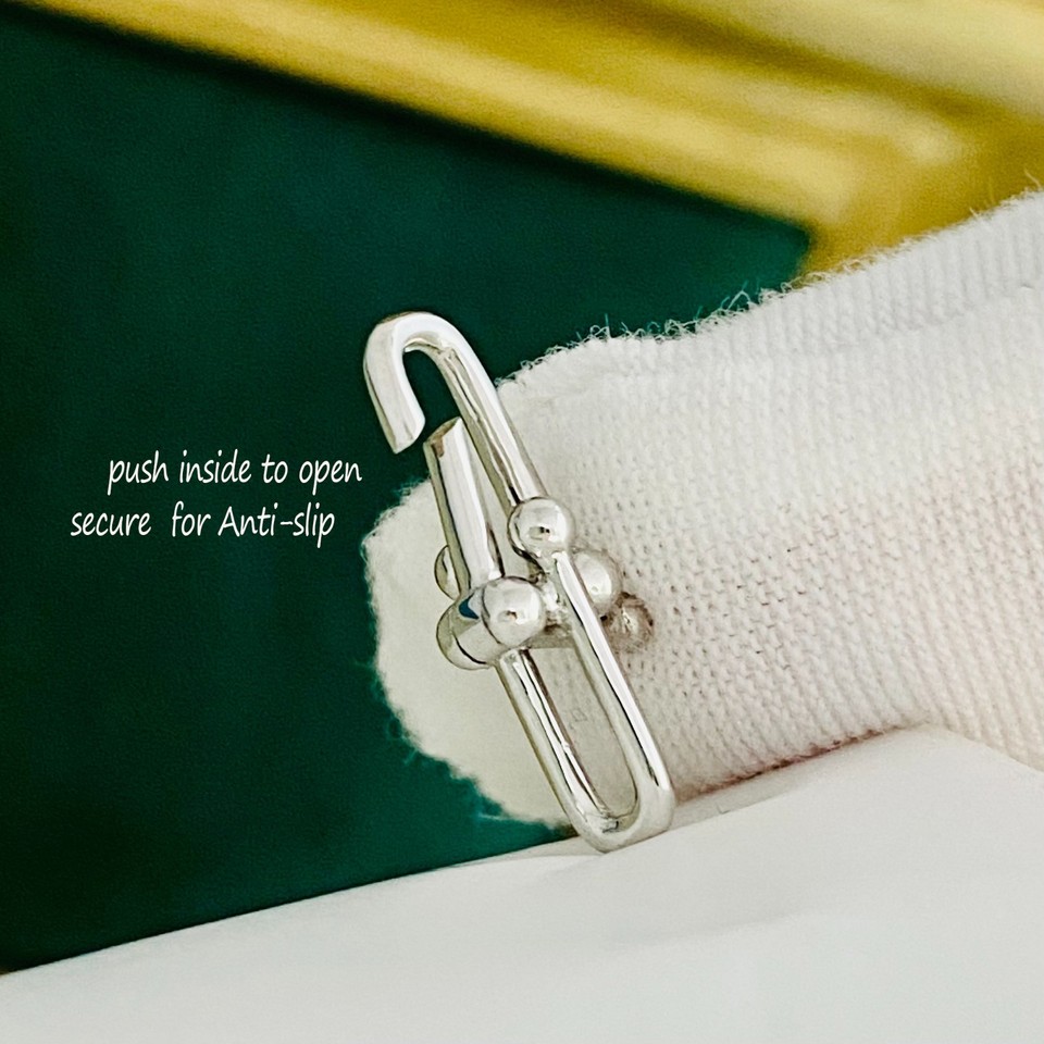 Solid 18K Gold Horseshoe Clasp Push Open Clasp Extender Chain Necklace ...