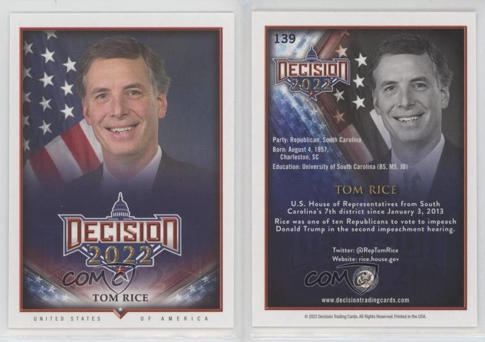 2022 Decision 2022 Midterm Madness Tom Rice #139 01lu | eBay