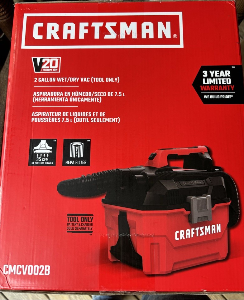 CRAFTSMAN V20 Cordless, 2 Gallon, Wet/Dry, Tool Only (CMCV002B) | eBay
