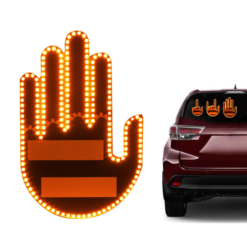 Funny Hand Gesture Car LED Light Accessories 3 Gesture Modes With ...
