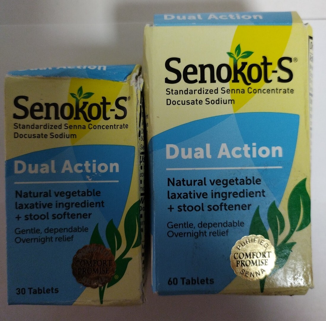 Senokot-S Dual Action 90ct Natural Vegetable Laxative 12/2024+ Slit Box ...