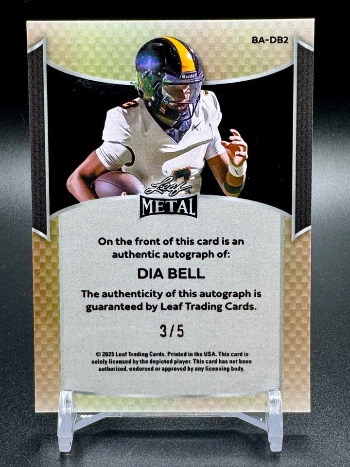 2025 Leaf Metal Football Dia Bell #BA- DB2 Base AUTO Green Lava 3/5 | eBay