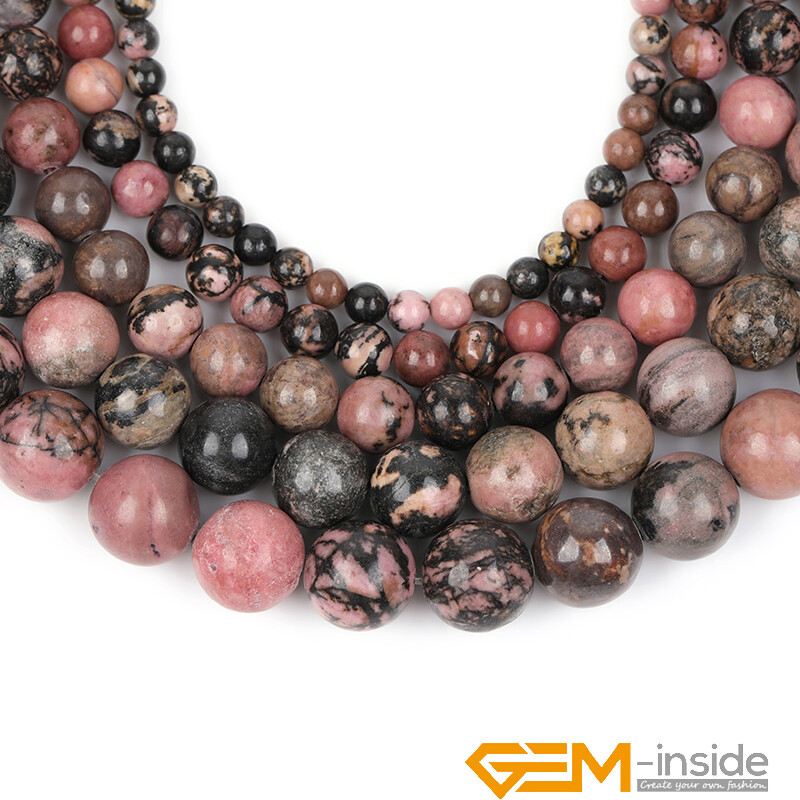 Natural Black Rhodonite Gemstone Round Beads For Jewelry Making 15" 6mm ...