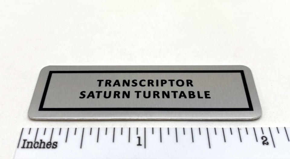 Transcriptor Saturn Turntable Silver Custom Replacement Badge | eBay