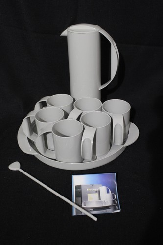 NEW 10pc Vintage Mepal Rosti Holland FORMULA Gray Melamine Pitcher Cups ...