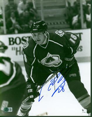 ADAM DEADMARSH Signed 11x14 Black & White Photo Colorado Avalanche GA ...