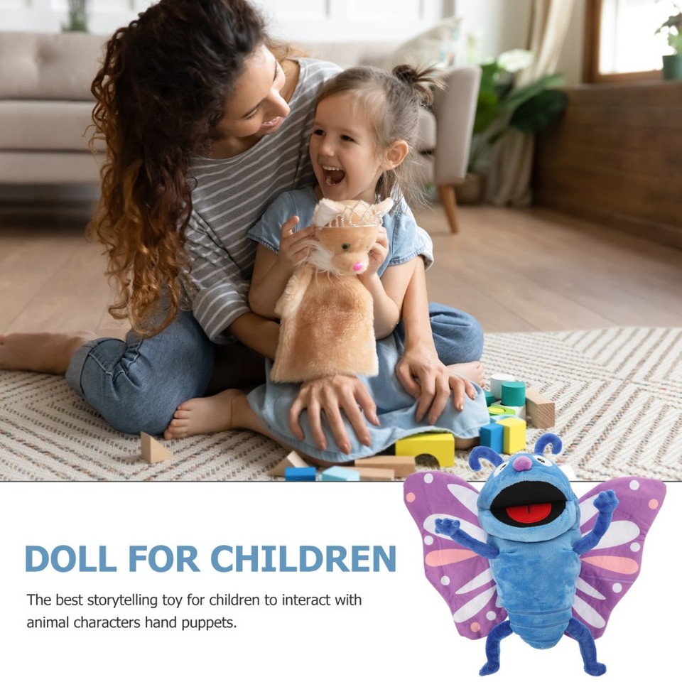 Plush Hand Puppet Stuffed Cartoon Butterfly Doll Hand Puppet Plaything ...