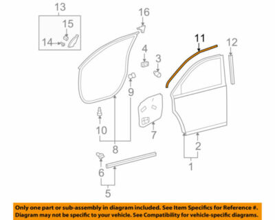 75929-48010 Toyota Tape, black out front door, inner upper rh ...