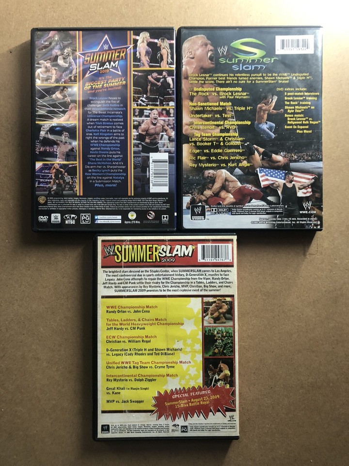 WWE: 3 DVD Lot Summerslam 2002 2009 & 2019 651191957361| eBay