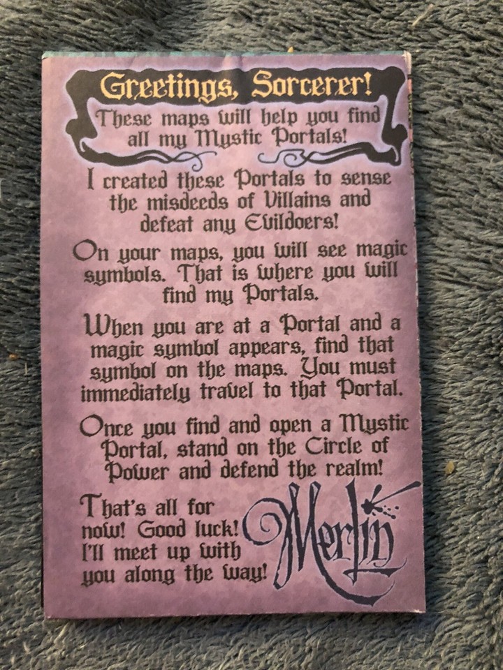 Disney Sorcerers Of The Magic Kingdom Card Game Park Map New Vintage ...