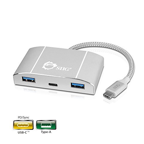 SIIG, INC. JU-H30C11-S1 USB C TO 4 PORT USB 3.0 HUB WITH PD CHARGING ...